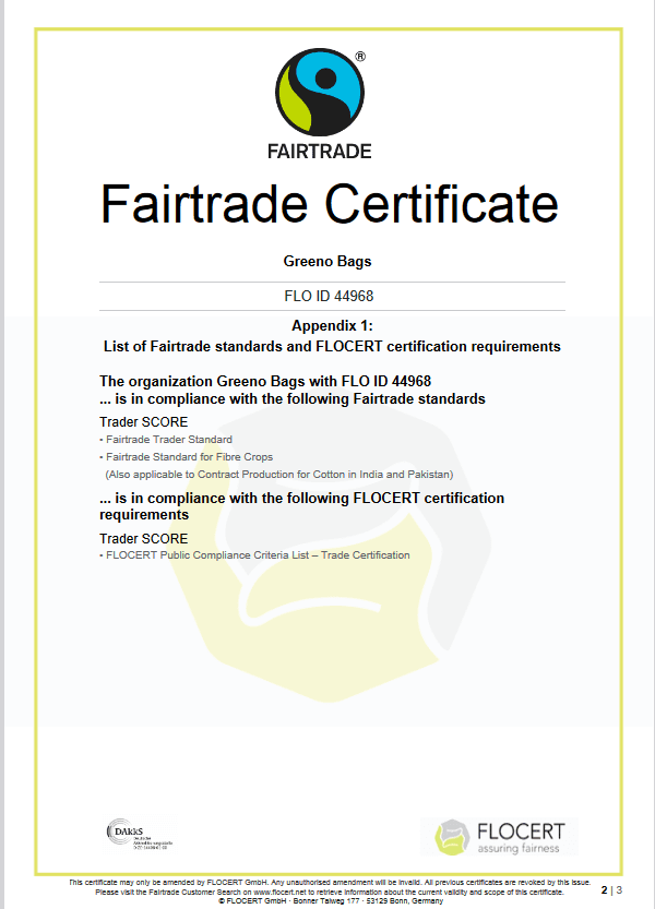 Certification - Greenobags