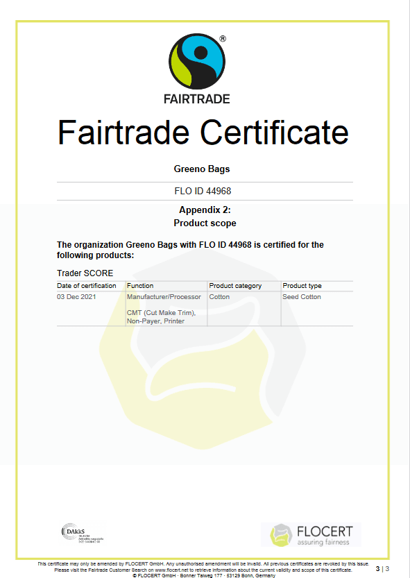 Certification - Greenobags